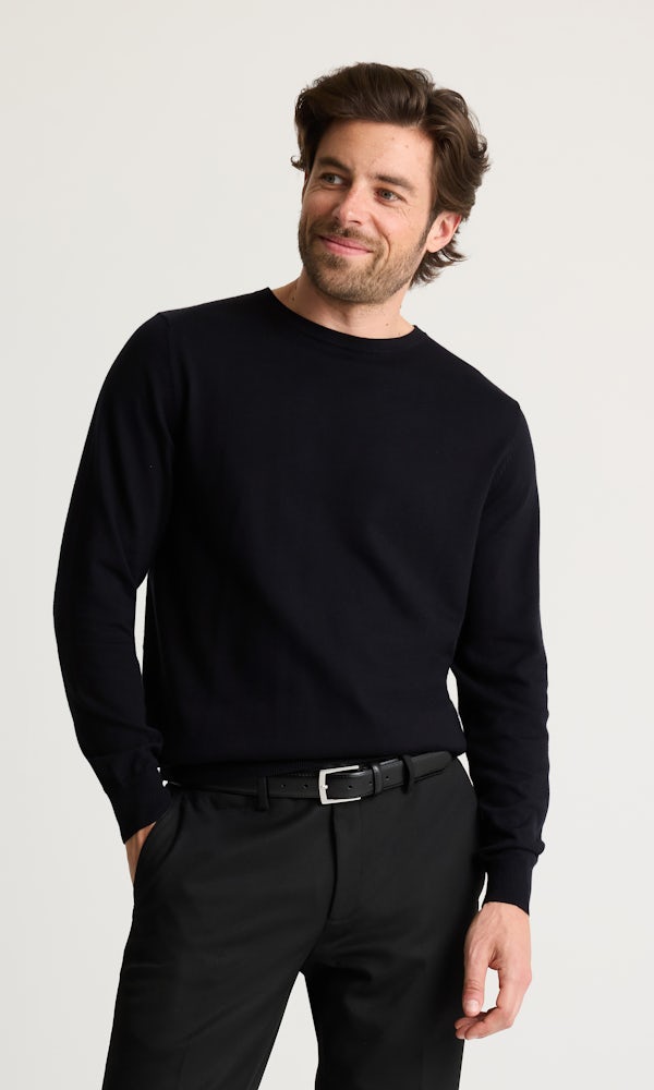 Svart Premium genser, 100% supima bomull | Dressmann