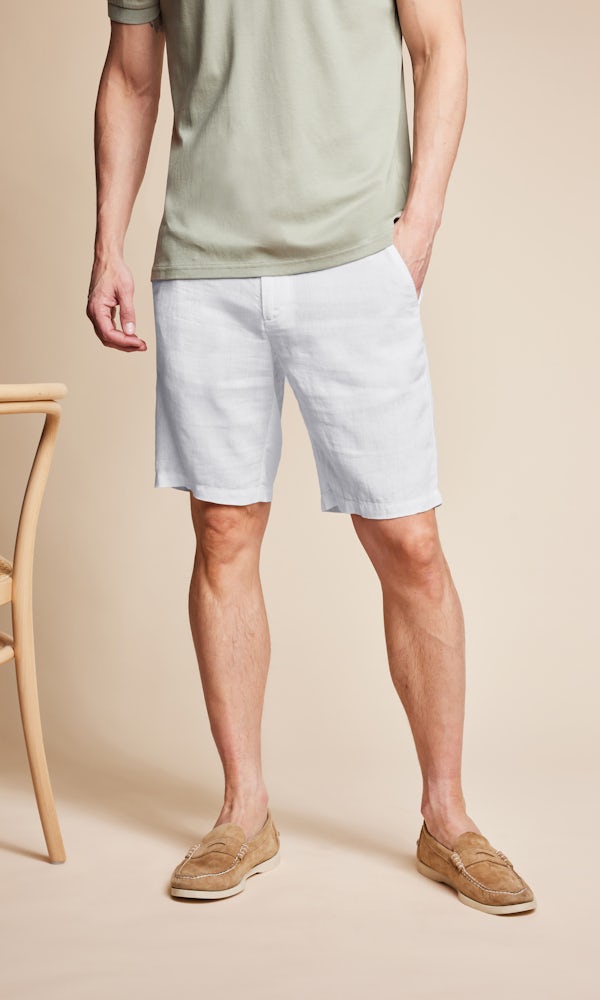 Hvit Chinos shorts i lin | Herre