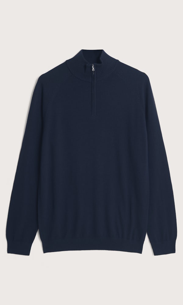 Navy Premium, genser i merinoull | Dressmann