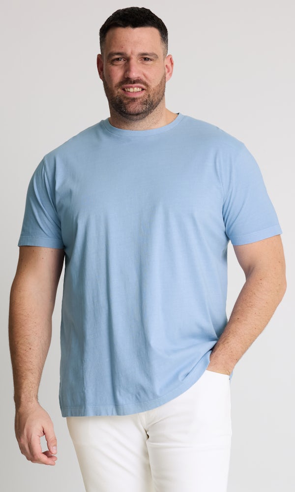 Blå XL T-Shirt Garment Dye | Herr | Dressmann