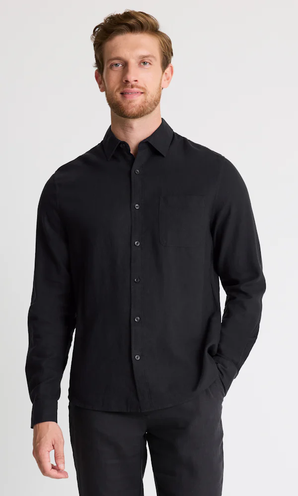 Svart Linneskjorta | Herr | Dressmann