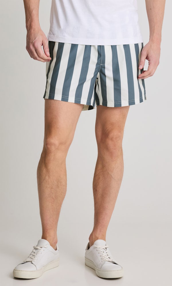 Mørk grå Klassisk mønstret badeshorts | Herre