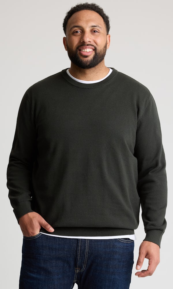 Mørk grønn Genser i bomull | Dressmann